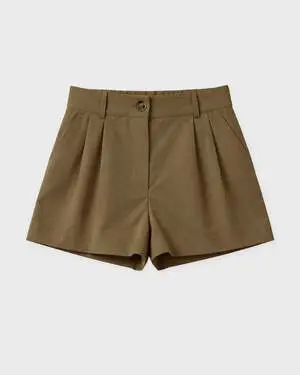 WAKAKUU Tailored Shorts With Pleats - Khaki