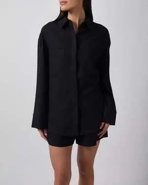 WAKAKUU Classic Collar Shirt - Black