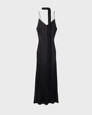 WAKAKUU Leyre Slip Dress With Tasseled Scarf
