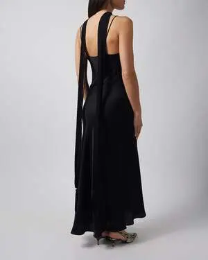 WAKAKUU Leyre Slip Dress With Tasseled Scarf