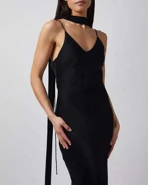 WAKAKUU Leyre Slip Dress With Tasseled Scarf