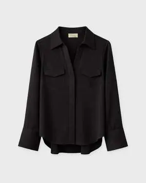 WAKAKUU Maria Satin Blouse - Black