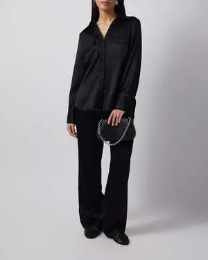 WAKAKUU Maria Satin Blouse - Black