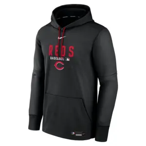 Nike Cincinnati Reds Authentic Collection Therma Mlb Pullover Hoodie - Black