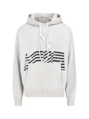 GOLDEN GOOSE Flag Vintage Hoodie - Gray