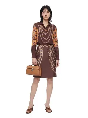 Gucci Printed Silk Midi Skirt - Brown