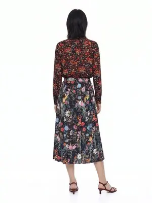 Gucci Printed Silk Midi Skirt