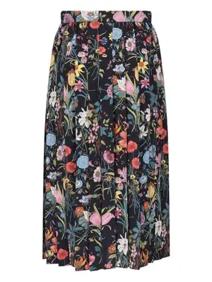 Gucci Printed Silk Midi Skirt
