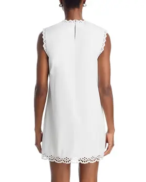 Aqua Eyelet Trim Dress