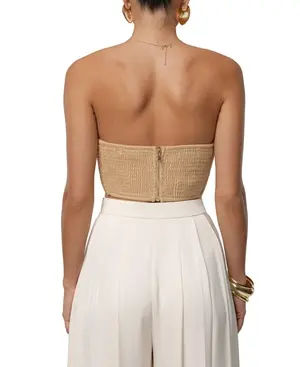 JLUXLABEL Textured Bustier - Beige