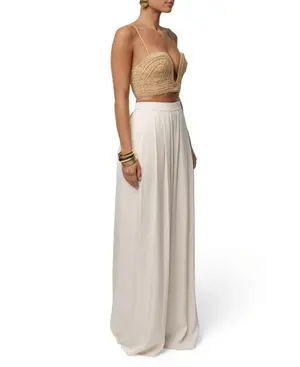 JLUXLABEL Textured Bustier - Beige