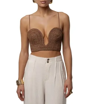 JLUXLABEL Textured Bustier Brown