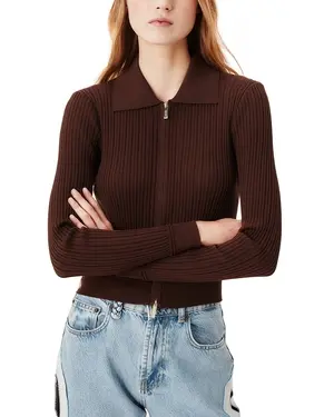 Tresse Long Sleeve Knitted Cardigan Sweater
