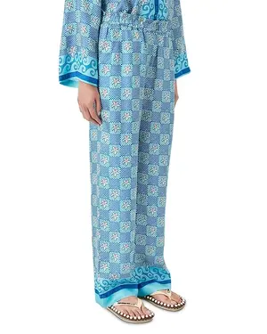 Tresse Silk Pants - Blue