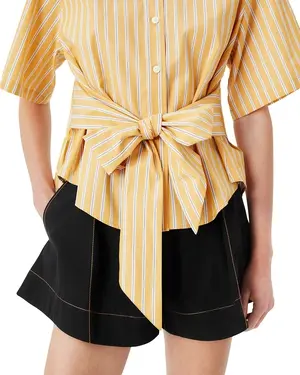 Tresse Tie Waist Short Sleeve Shirt