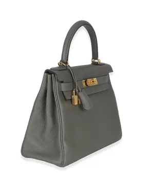 Hermès Kelly 28 Leather Handbag - Gray