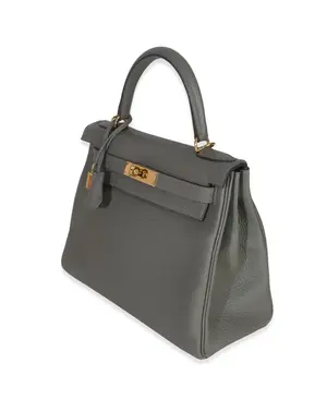Hermès Kelly 28 Leather Handbag - Gray