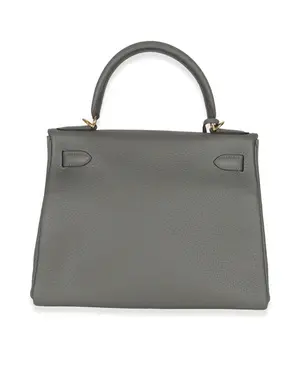 Hermès Kelly 28 Leather Handbag - Gray