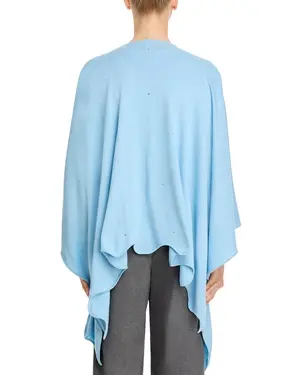 CAROLYN ROWAN ACCESSORIES Scattered Crystal Cotton & Cashmere Ruana - Blue