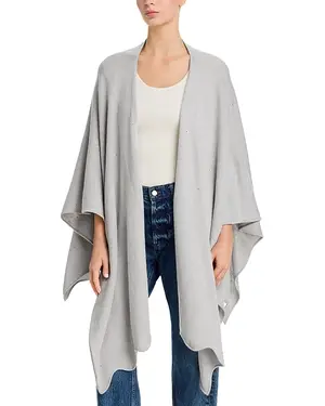 CAROLYN ROWAN ACCESSORIES Scattered Crystal Cotton & Cashmere Ruana - Grey