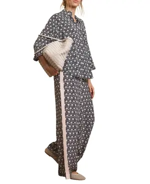 Mint Velvet Geometric Print Wide Leg Trousers