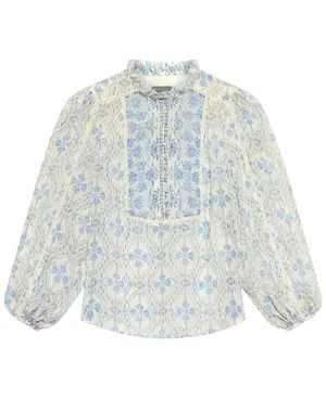 Mint Velvet Geo Print Ruffle Blouse