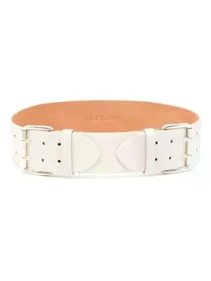 Dice Kayek Double-buckle Leather Belt - White