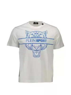 PLEIN SPORT Tiger-print Cotton T-shirt - White