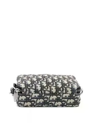 Dior Double Zip Pouch Oblique Canvas Crossbody Bag