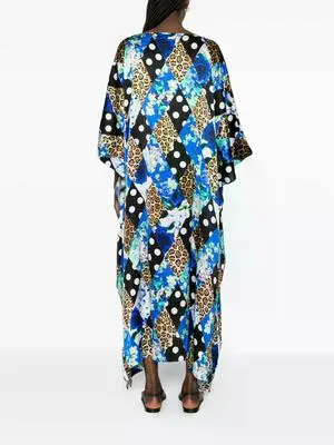 DOLCI FOLLIE Leopard-print Polka-dot Kaftan
