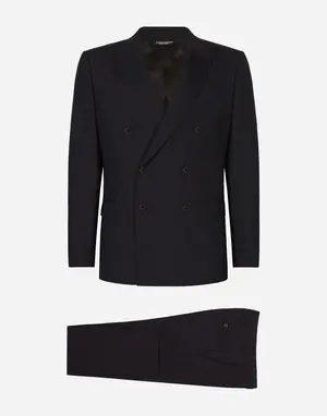 Dolce & Gabbana Double-breasted Stretch Wool Martini-fit Suit