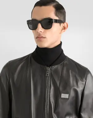 Dolce & Gabbana Leather Jacket With Logo Tag