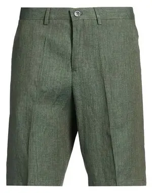 120% Lino Linen Casual Shorts - Green