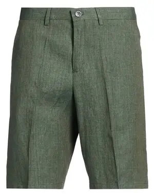 120% Lino Linen Casual Shorts - Green
