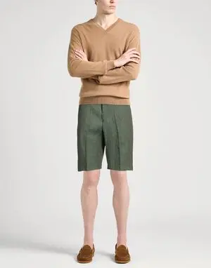 120% Lino Linen Casual Shorts - Green