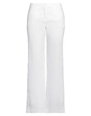 120% Lino Straight-leg Linen Trousers - White
