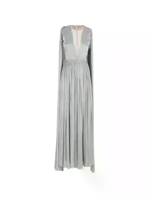 NISSA Embellished Pleated Maxi Dress
