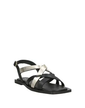 BALDININI Leather Slingback Sandals - Grey