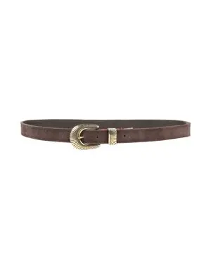 Eleventy Chocolate Leather Belt With Gold-tone Buckle
