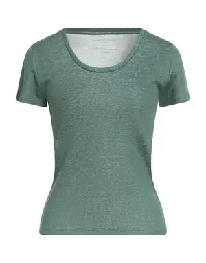Majestic Filatures T-shirt In Linen And Organic Cotton - Green