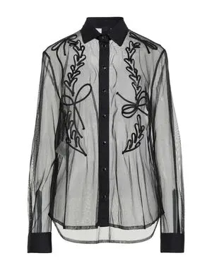Pinko Tulle Shirt With Appliqués - Black