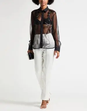 Pinko Tulle Shirt With Appliqués - Black