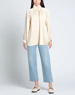 SEMICOUTURE Long Sleeve Turtleneck Top - White