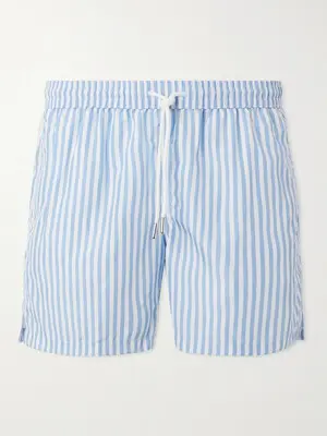 Thom Sweeney Striped Swim Shorts - Blue