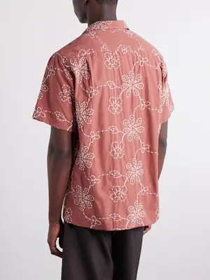 Portuguese Flannel Compota Embroidered Cotton-blend Shirt - Red