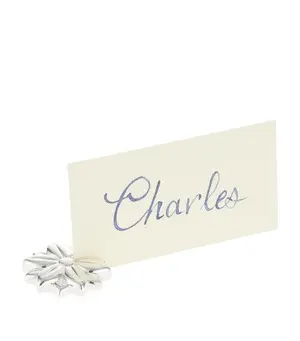 Christofle Set Of 2 -plated Placecard Holders - Silver