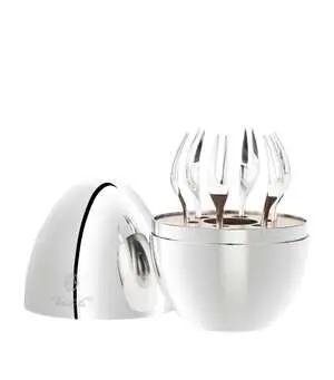Christofle Mood Yummy 6-piece Cocktail Fork Canteen - Silver