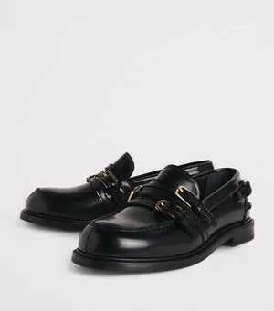 Sandro Leather Buckled Loafers