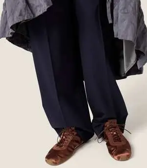 Miu Miu Wool-blend Wide Leg Trousers