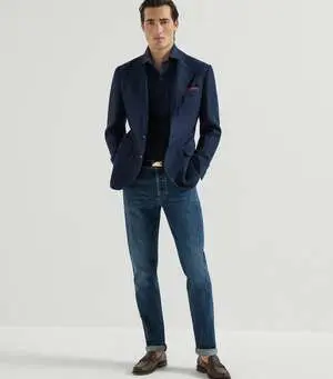 Brunello Cucinelli Stretch-cotton Slim Jeans - Blue